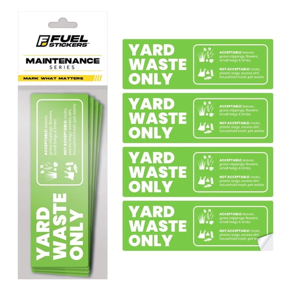 Yard Waste Sticker - Yard Waste Bin Sign - with Helpful Tips and Do ...