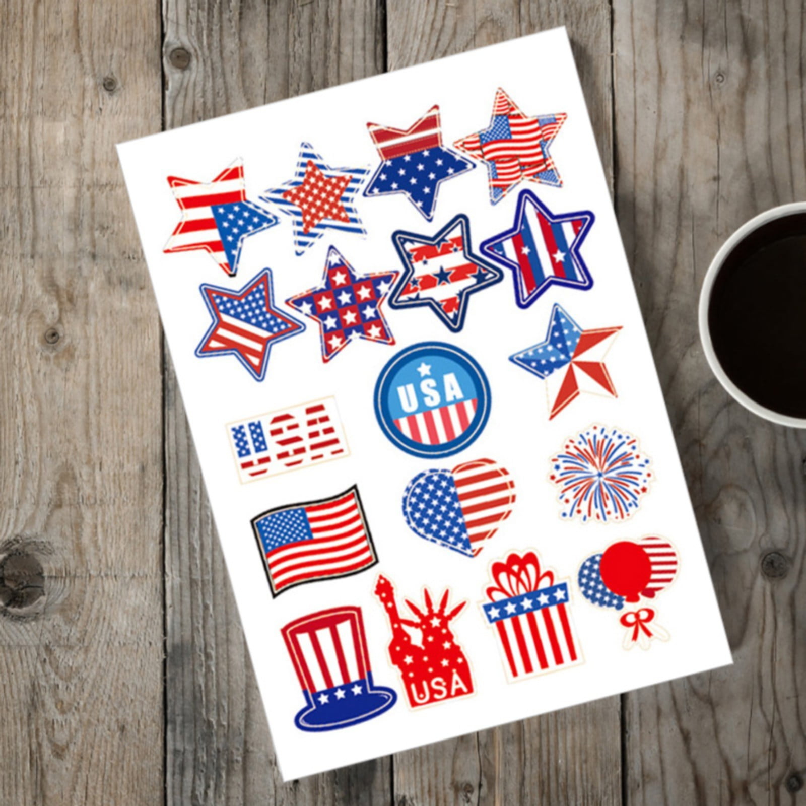YardChic 4th of July Stickers, 36pcs American Flag Stickers Memorial ...