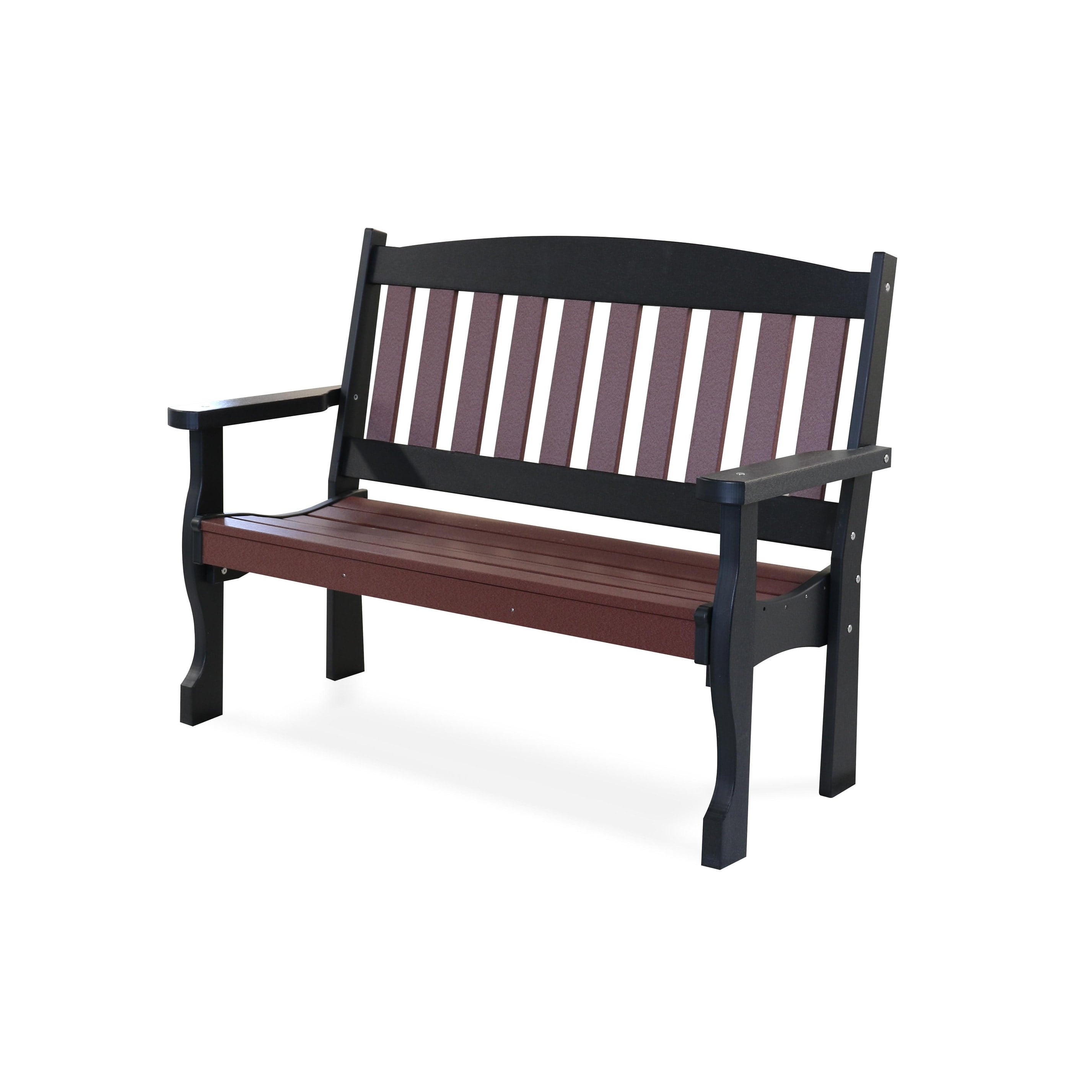 YardCraft Poly Garden Bench Cherry Wood/Black - Walmart.com