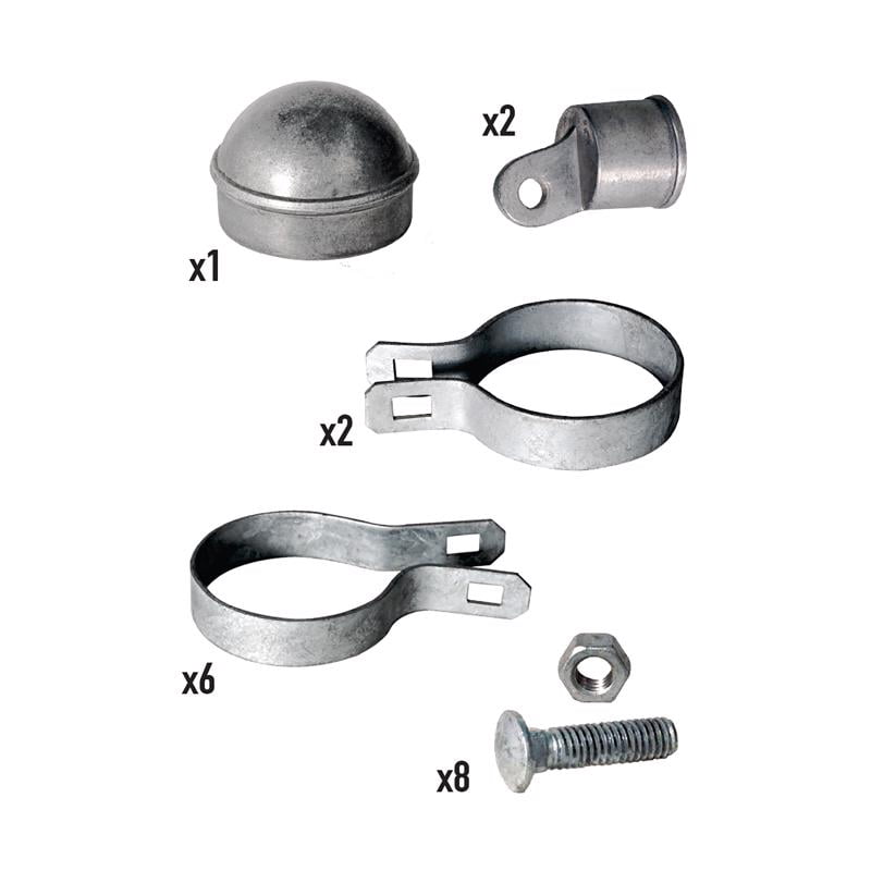 YardGard 3 in. H Silver Steel Chain Link Fence Corner Post Kit ...