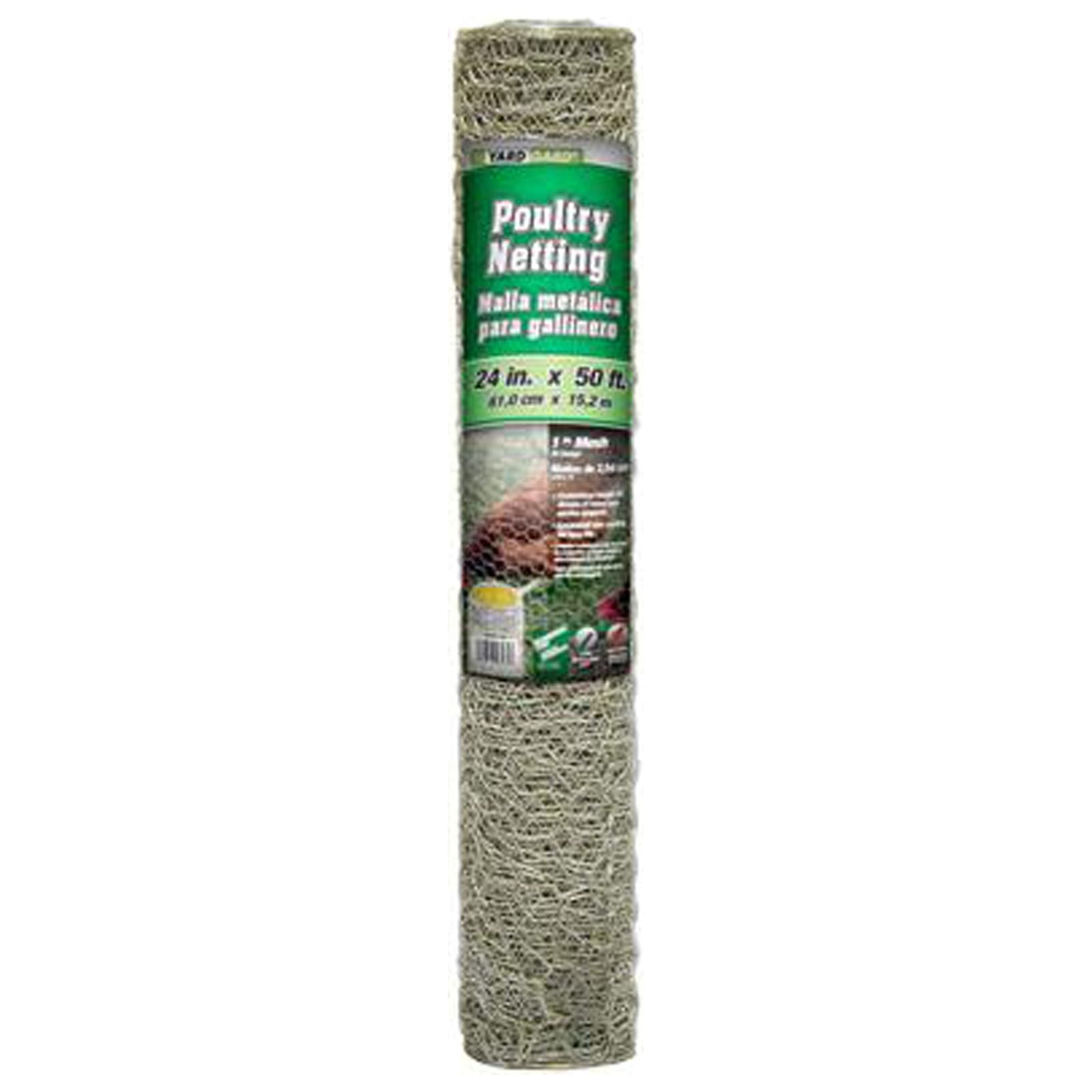 Yard Gard Galvanized Poultry Netting, 24 In x 50 Ft, 1 In Mesh, Wire ...