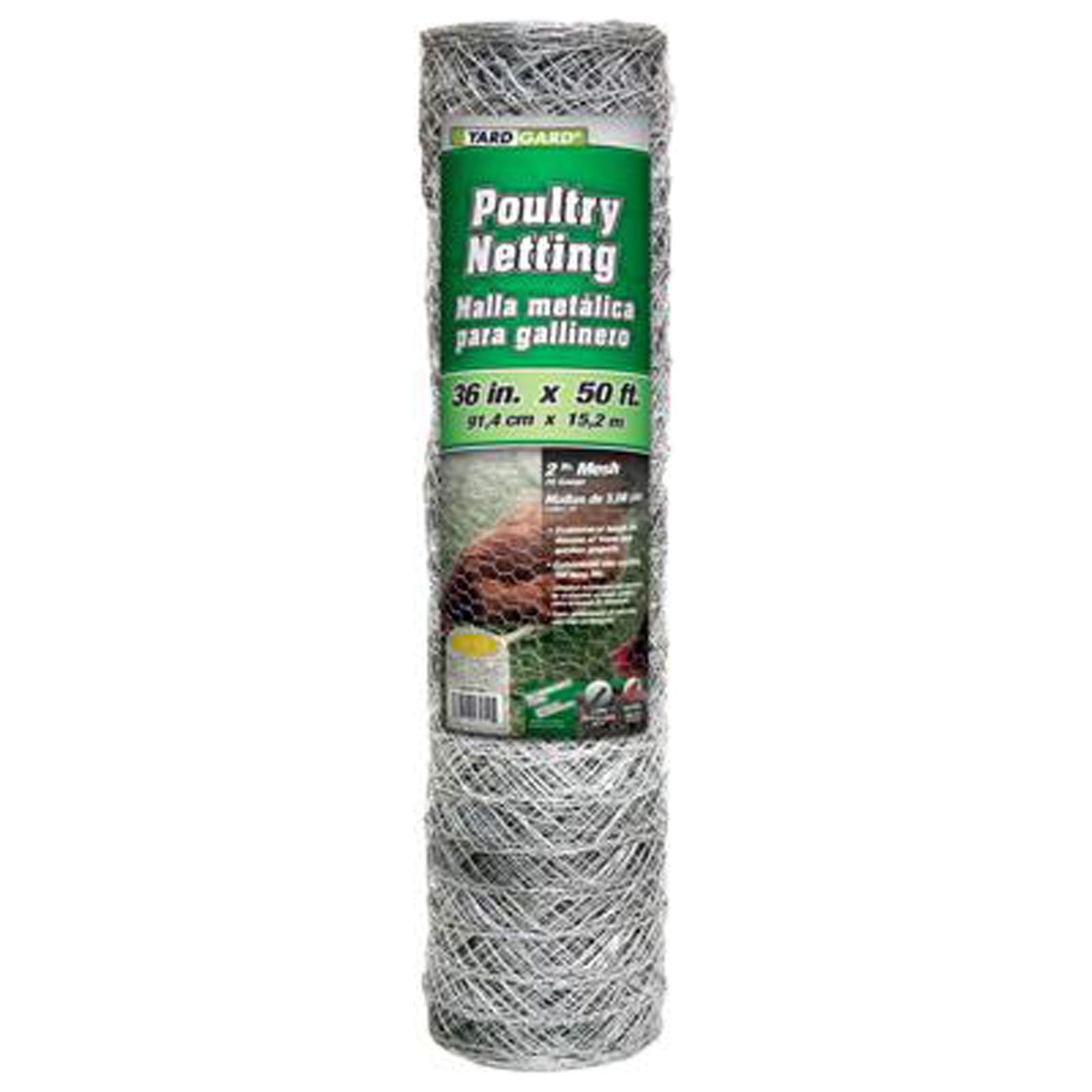 YardGard 308475B Galvanized Poultry Netting, 2-In. Mesh, 36-In. x 50-Ft ...