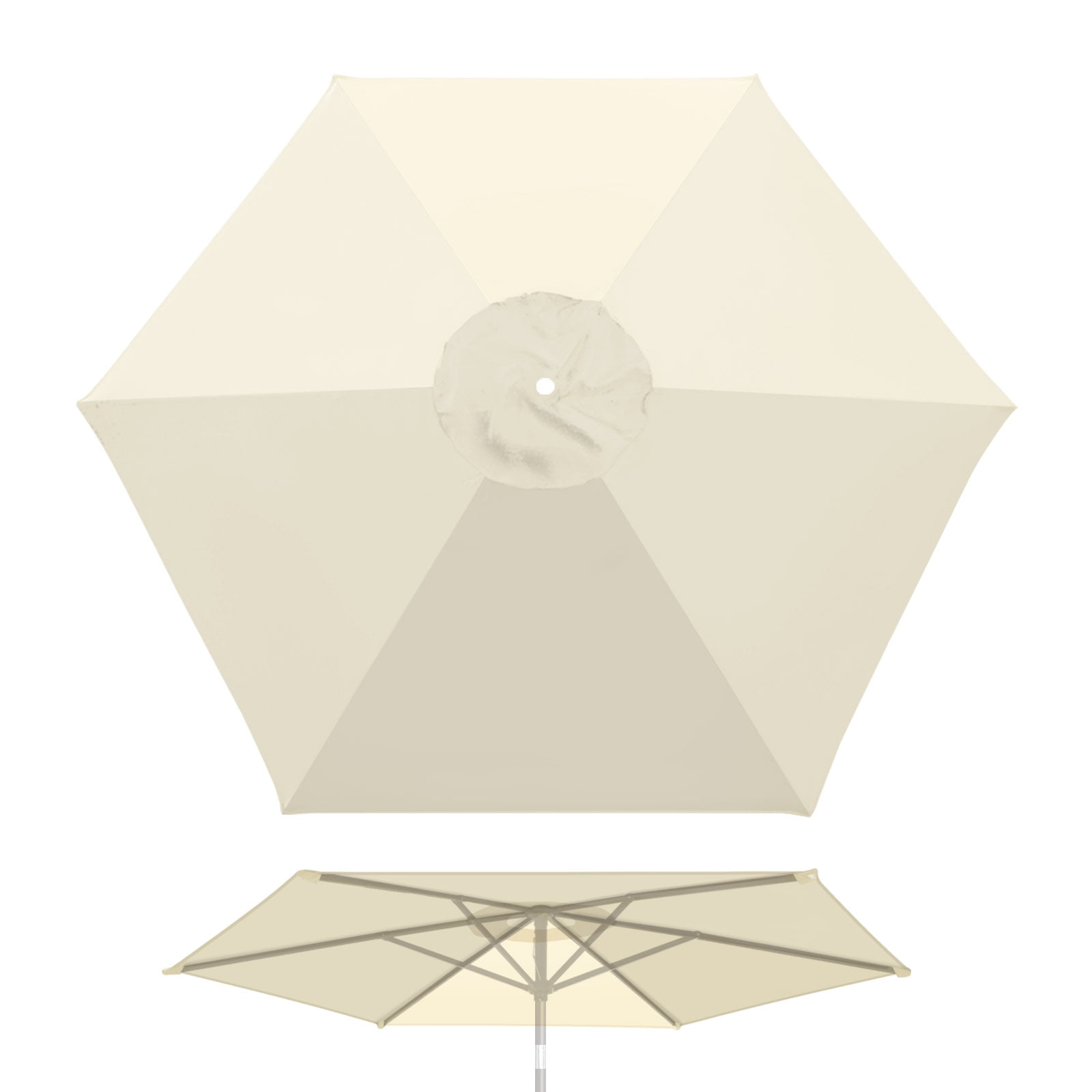 YardGrow 8.2ft 6 Ribs Patio Umbrella Replacement Canopy Market Umbrella ...