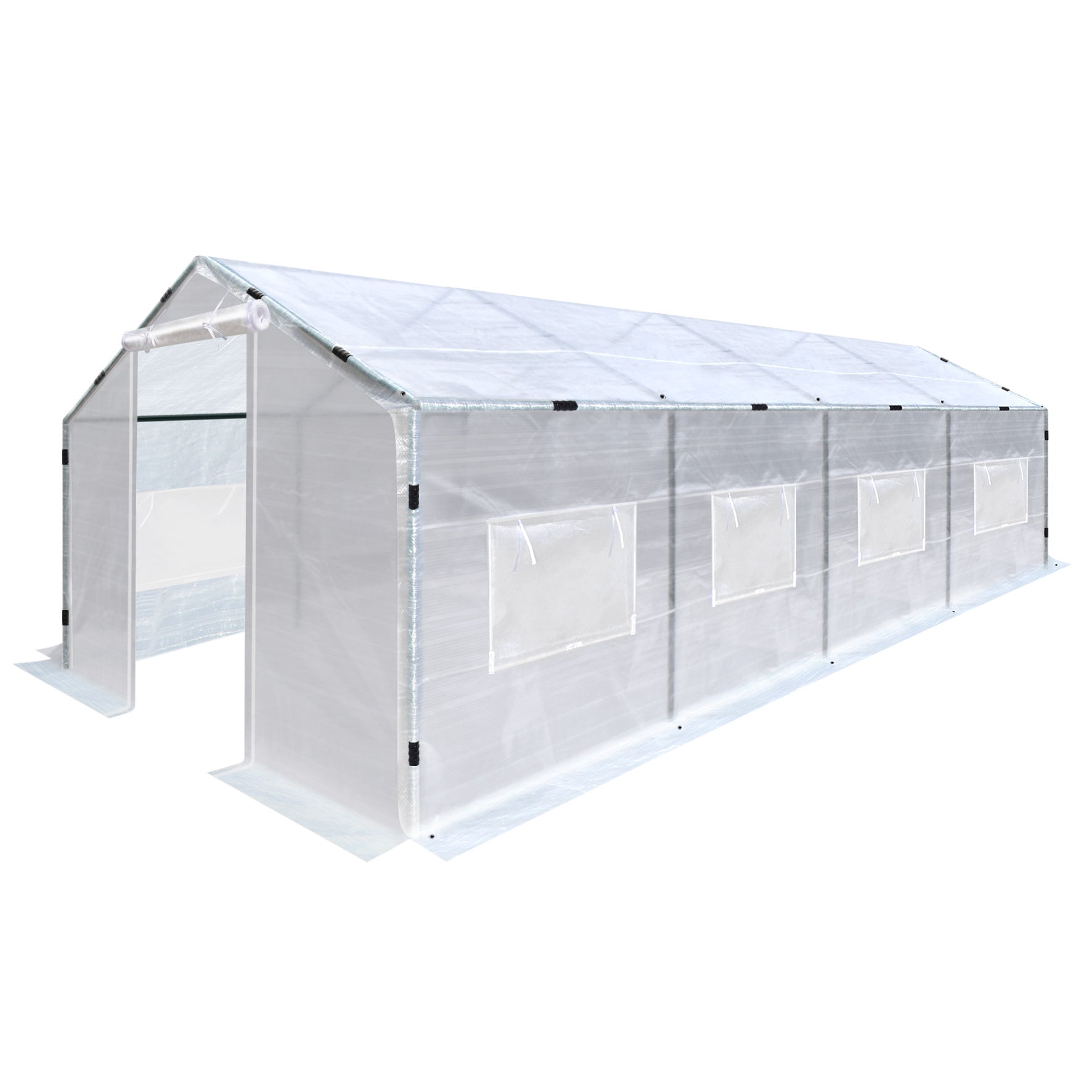 YardGrow Walk in Greenhouse Kit Plant Grow Peak Roof Warm House with PE ...