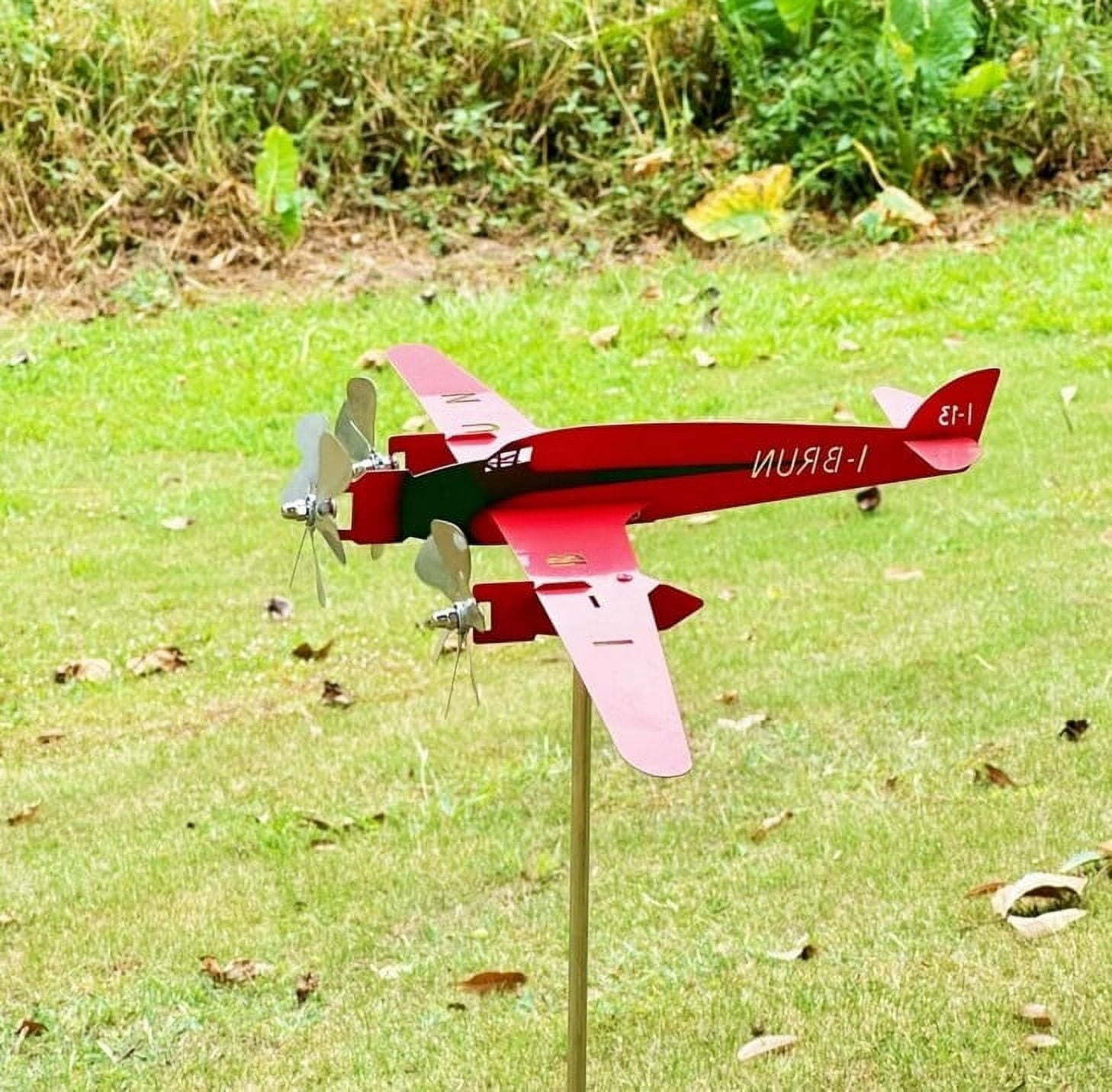 YardVibe Airplane Weathervane,3D Unique and Magical Metal Windmill ...