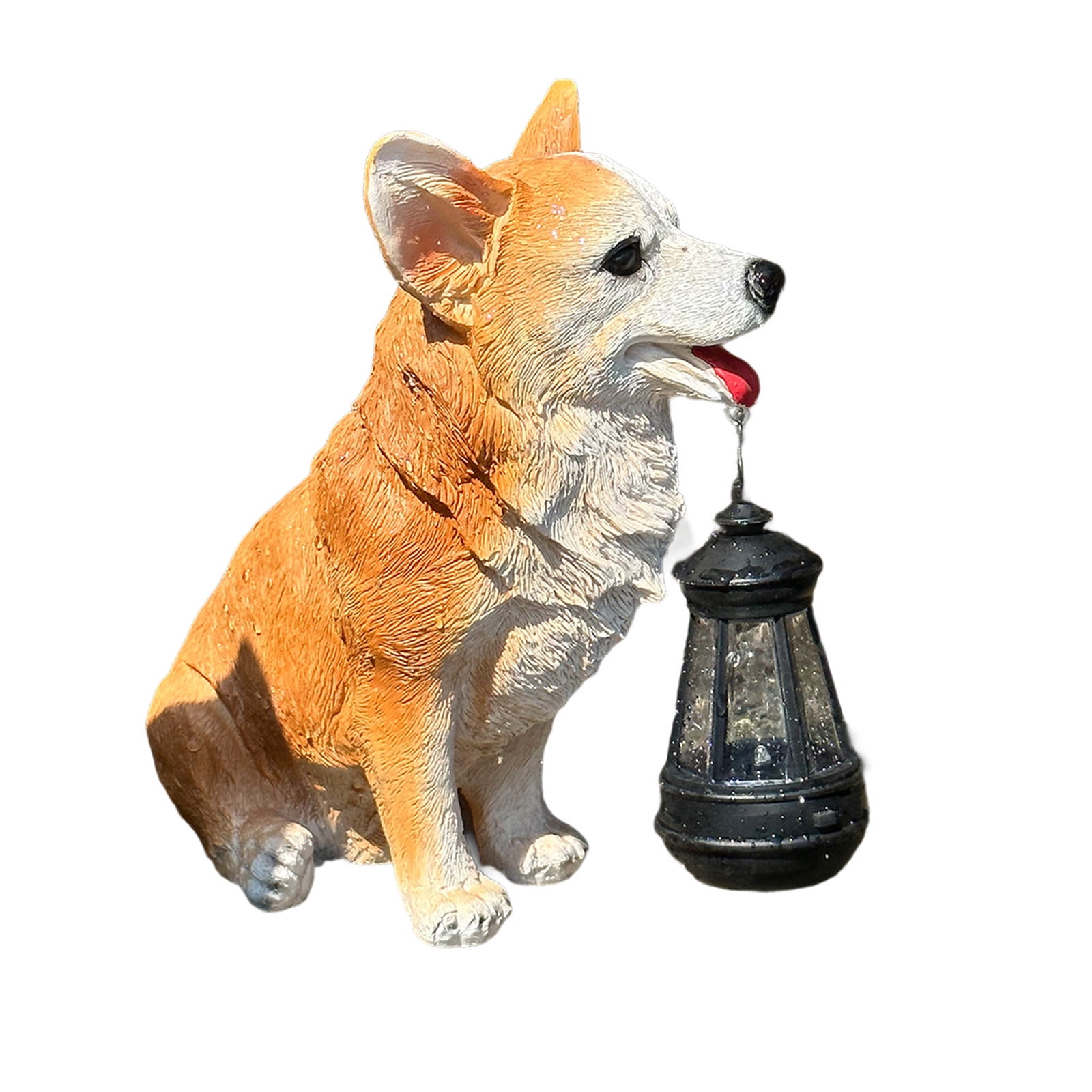 YardVibe Cute Dog Solar Lights, Outdoor Figurine Puppy Statue, Puppy ...