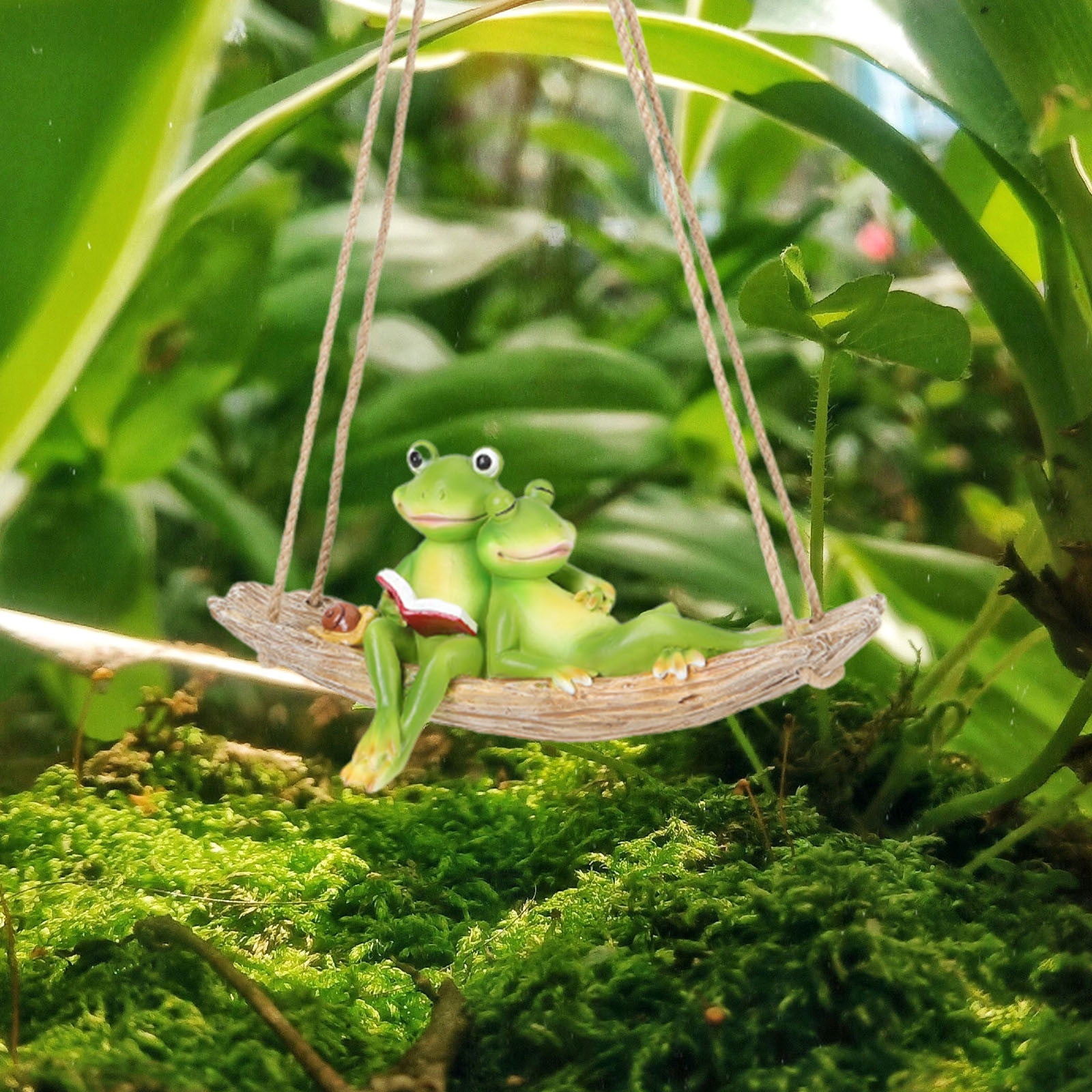 YardVibe Hammock Frog Decoration, Creative Garden Swing Hanging Frog ...