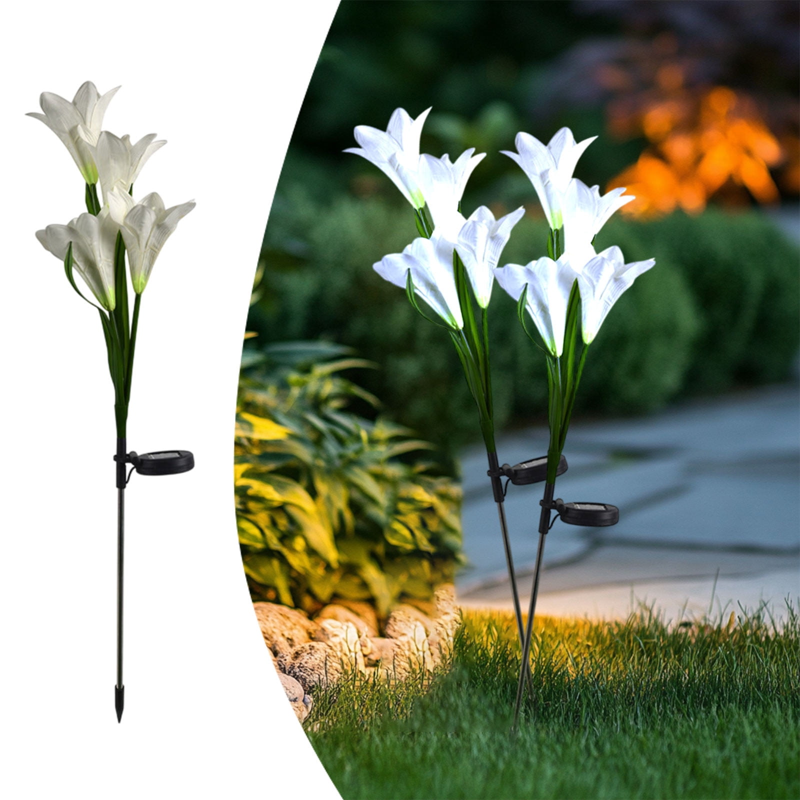 YardVibe Solar Garden Lights, Lily Solar Flower Lights, Solar Powered ...