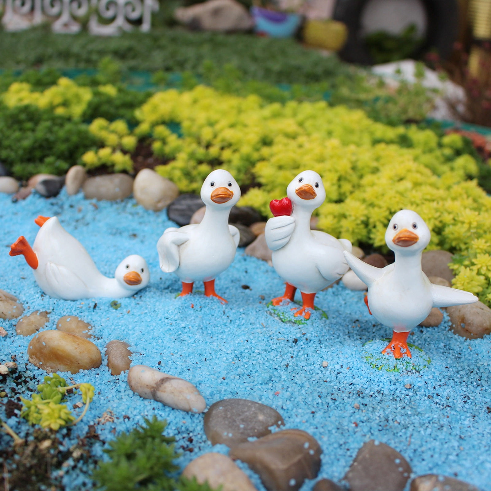 YardVibe Tiny Garden Goose Figurine, Fairy Garden Accessories Miniature ...