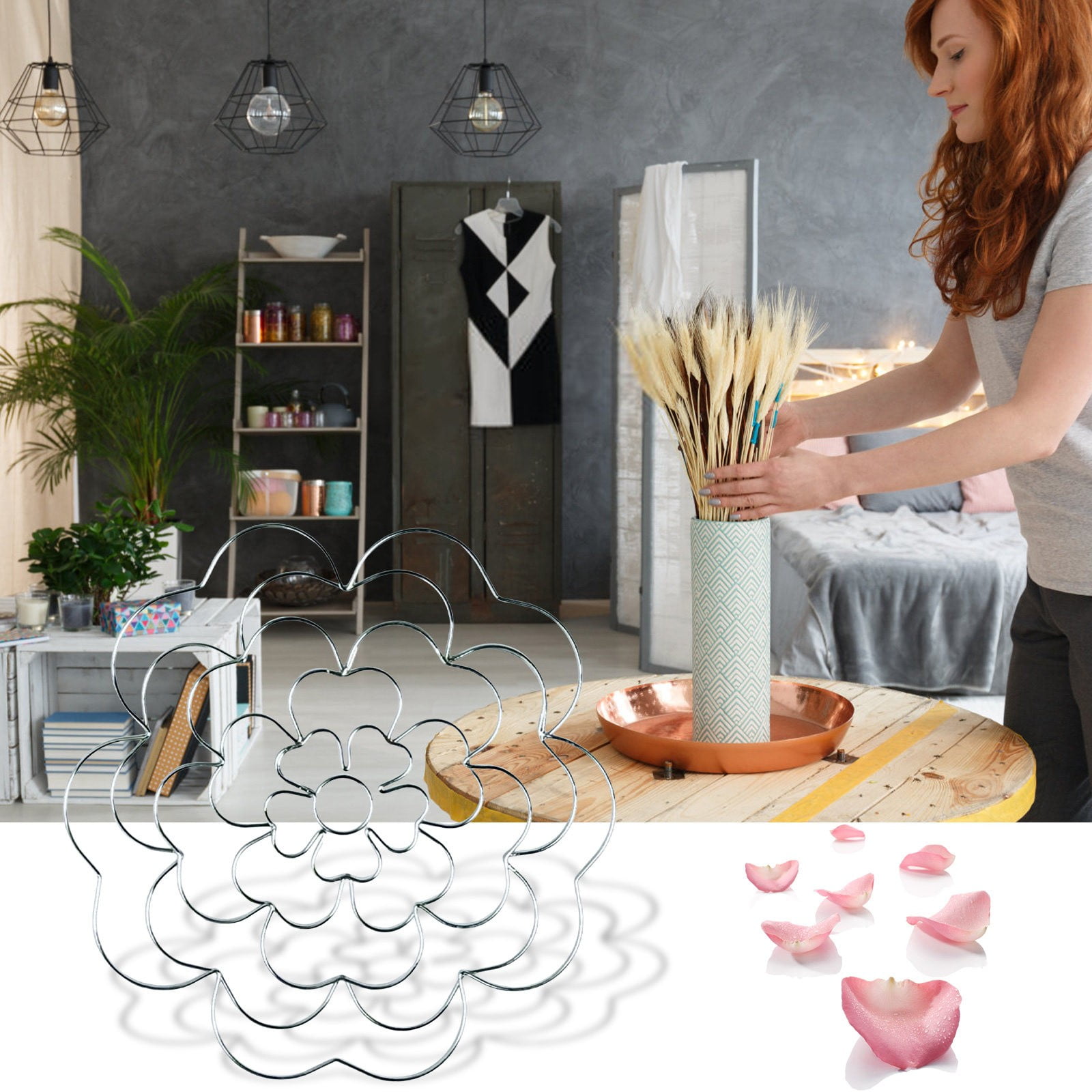 YardVibe Wire Flower Arranging Tool Metal Flower Arrangement Holder ...