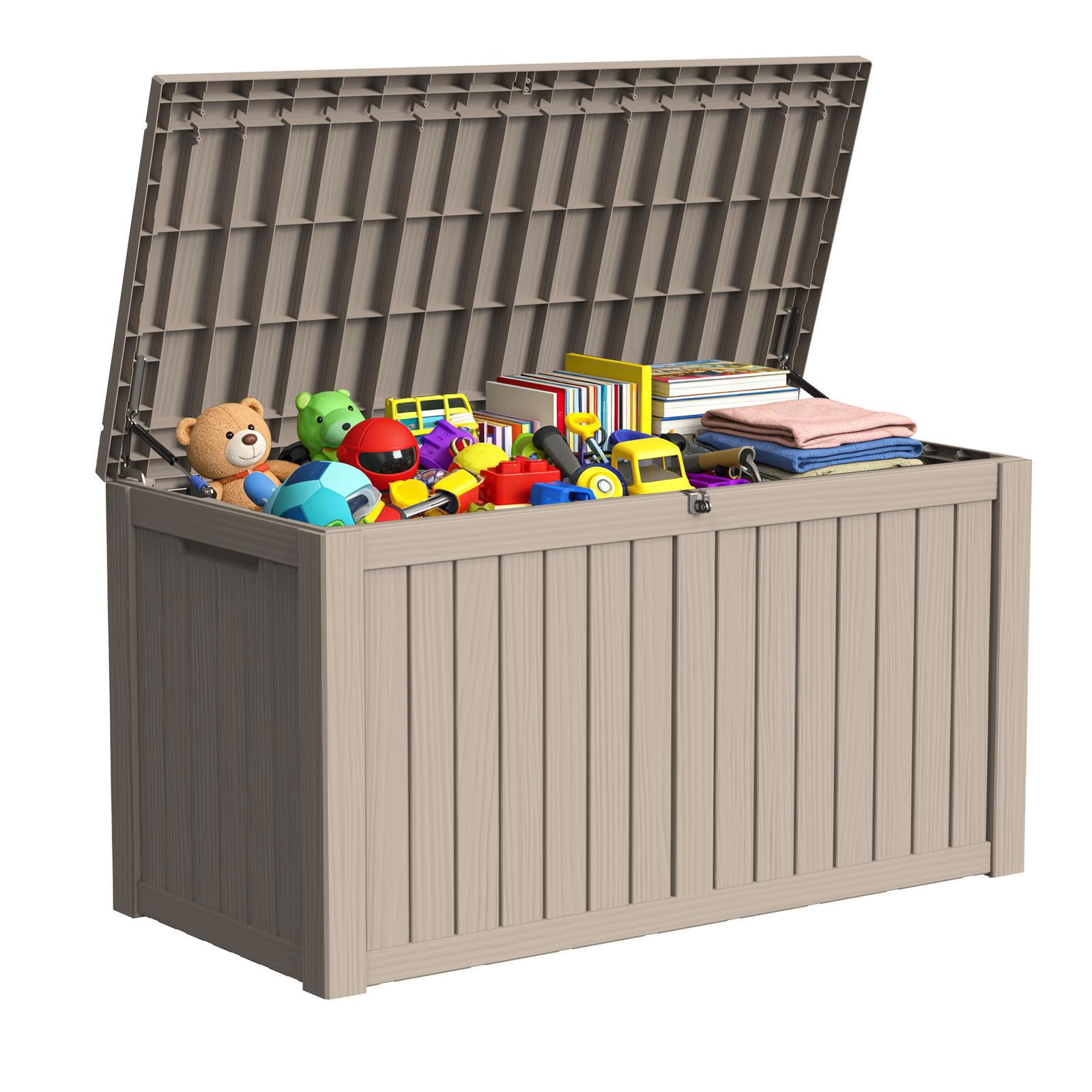 Yardgrace 180 Gallon Outdoor Storage Box Waterproof, Lockable Resin ...