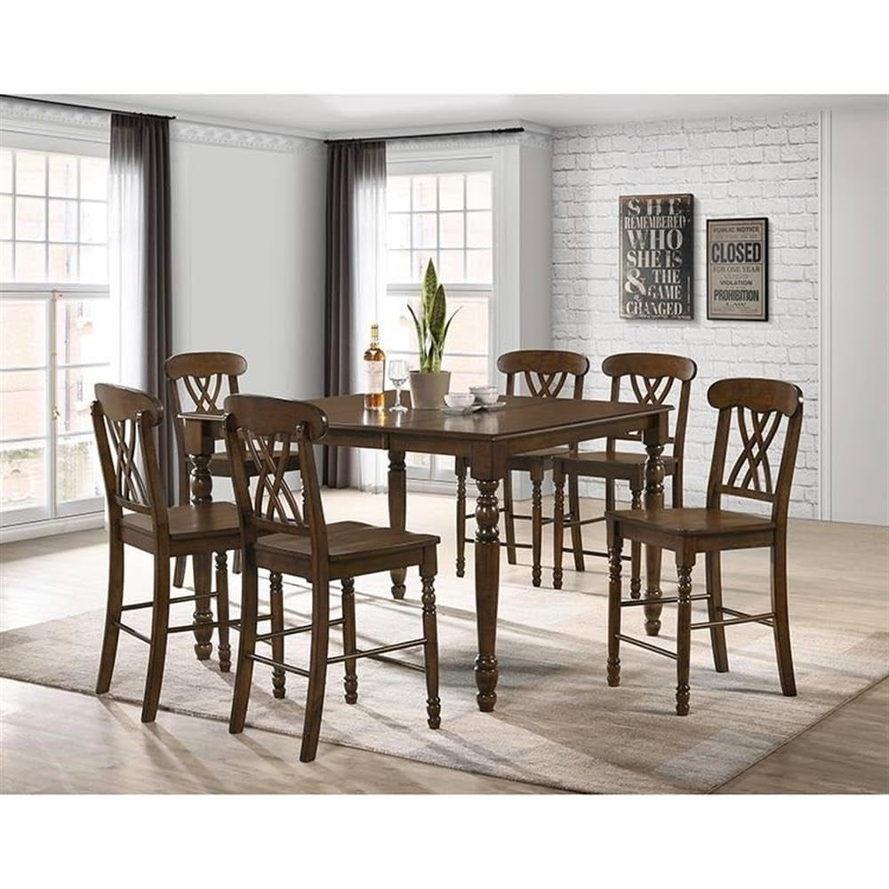Yardi Yard 2-Piece Wooden Counter Height Chairs, Wooden Armless Chairs ...