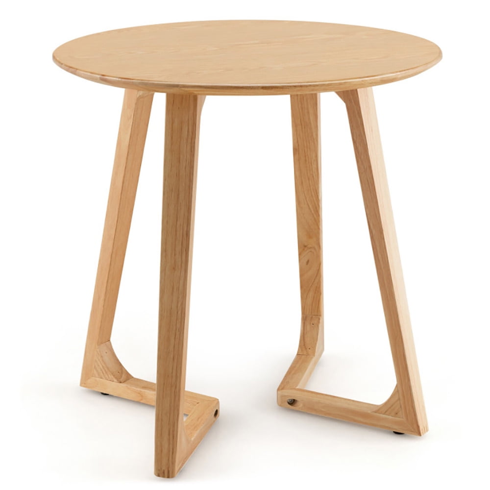 Yardi Yard 24 Inch Round End Table with Adjustable Foot Pads Natural ...