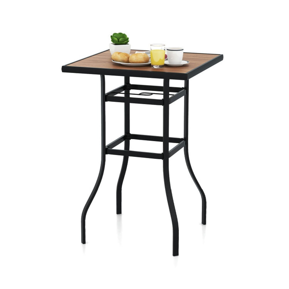 Yardi Yard 27.5 Inches Patio Bar Table with Wood Grain, Elegant Table ...