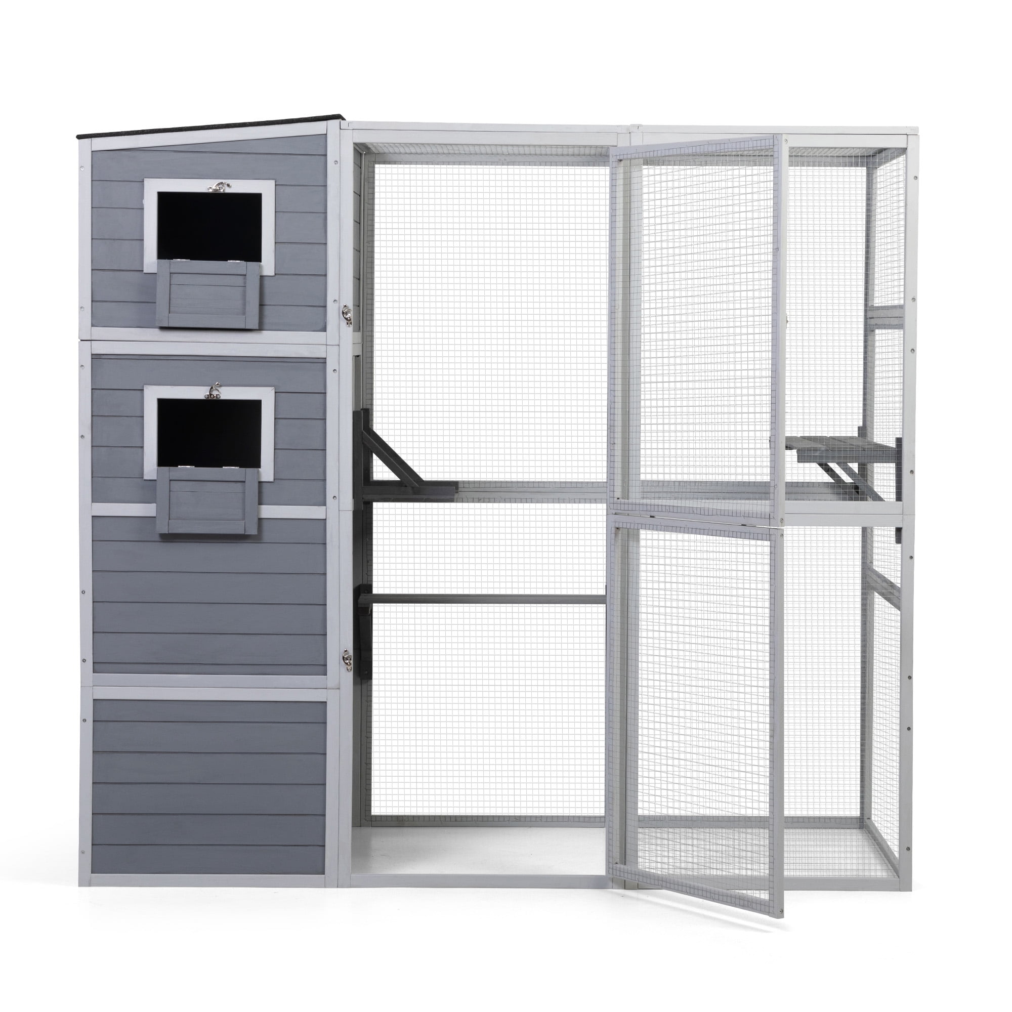 Yardi Yard 4-Tier Pet Enclosure, Fir Wood & Galvanized Net, Waterproof ...