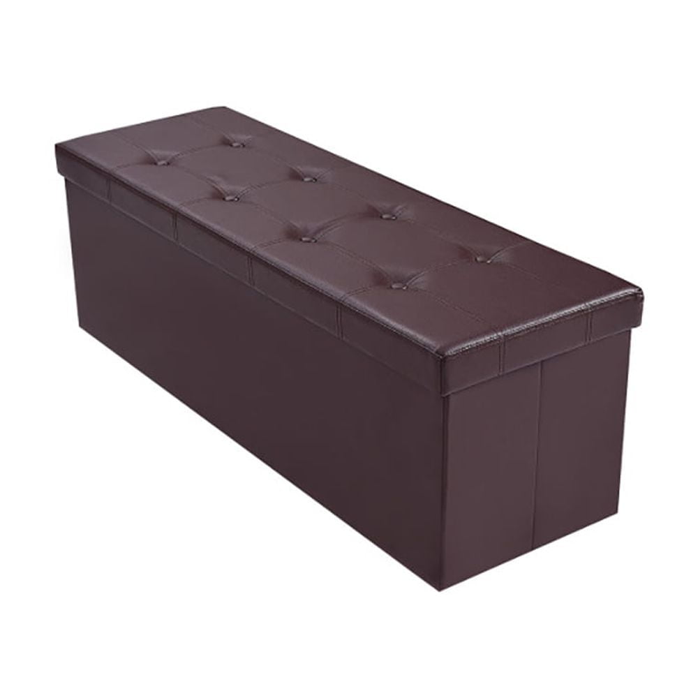 Yardi Yard 45 Inches Large Folding Ottoman Storage Seat - Brown ...