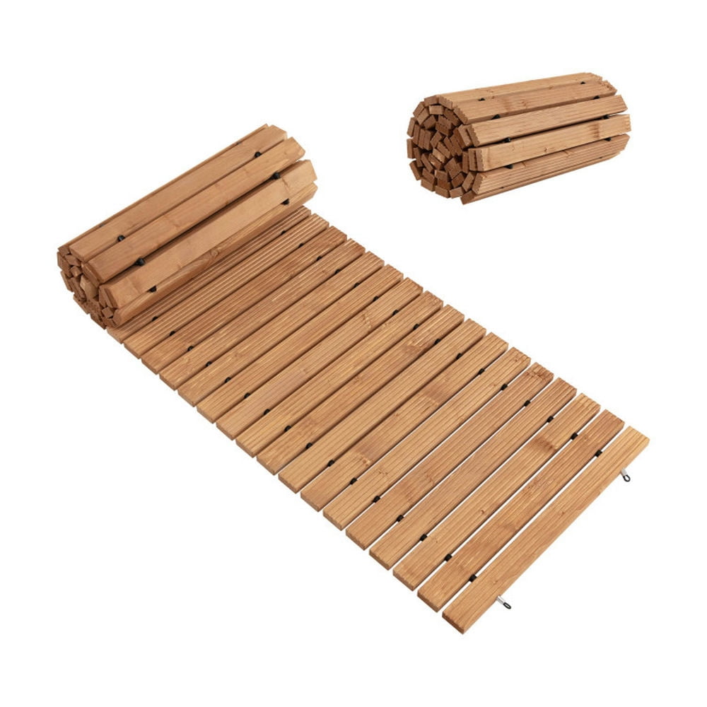 Yardi Yard 8 Feet Roll-out Weather-Resistant Patio Hardwood Pathway, 22 ...