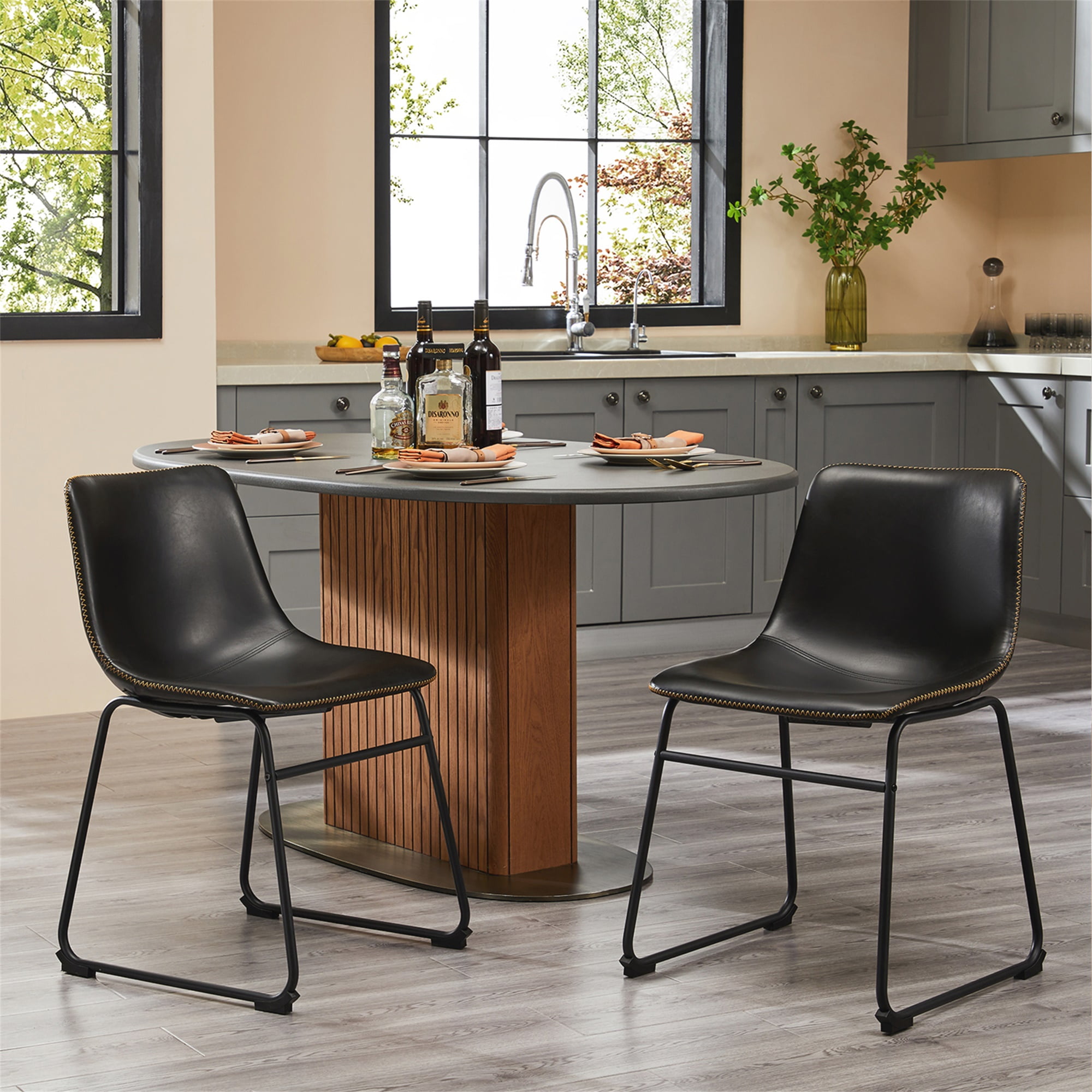 Yardi Yard Dining Chairs Set of 2, Counter Height Bar Stools with Back ...