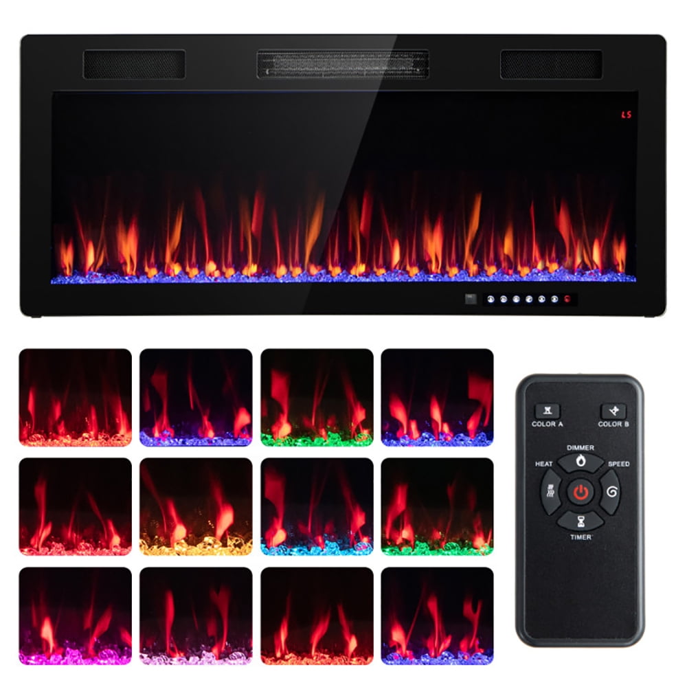 Yardi Yard Electric Fireplace 40/50/60 Inches Recessed and Wall Mounted ...
