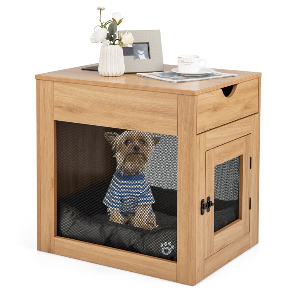 Yardi Yard Furniture Style Dog Kennel with Drawer and Removable Dog Bed ...