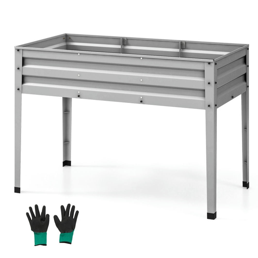Yardi Yard Galvanized Raised Garden Bed Elevated Planter Box with Legs ...