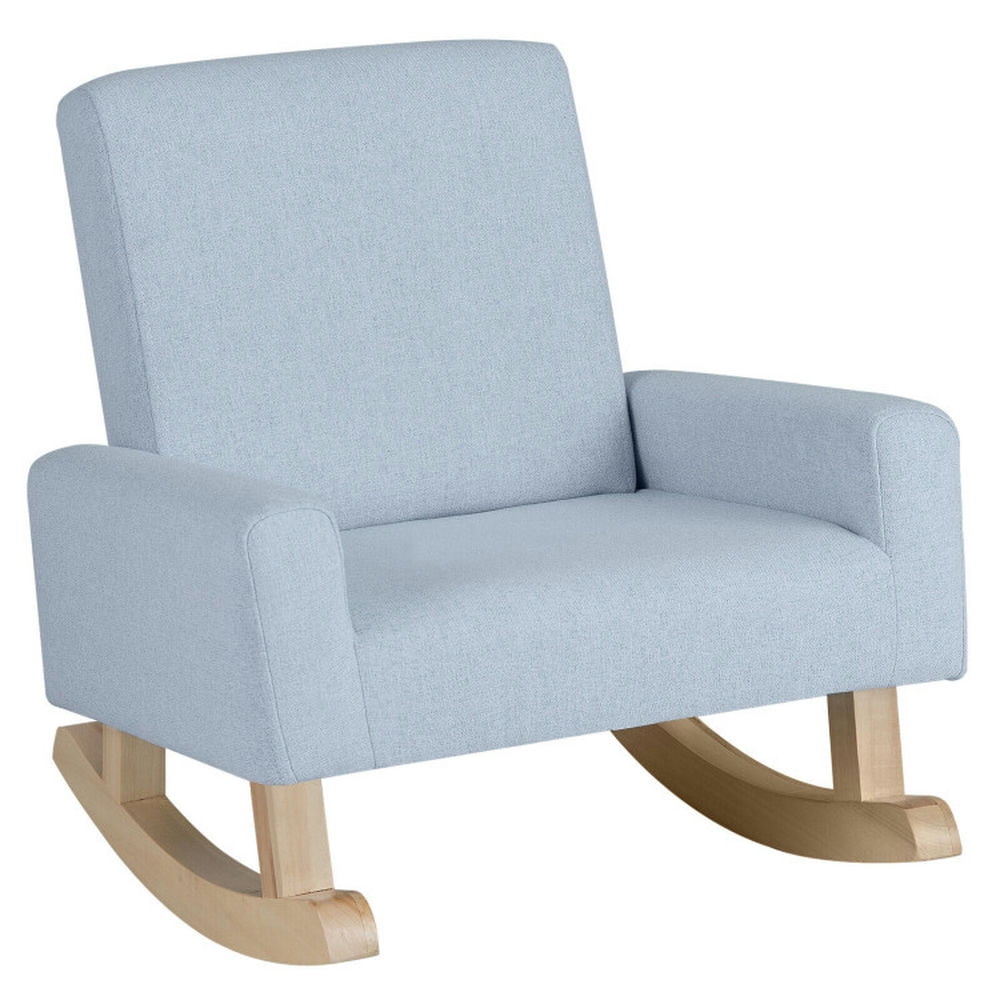 Yardi Yard Kids Rocking Chair with Solid Wood Legs-Blue, Toddler Chair ...