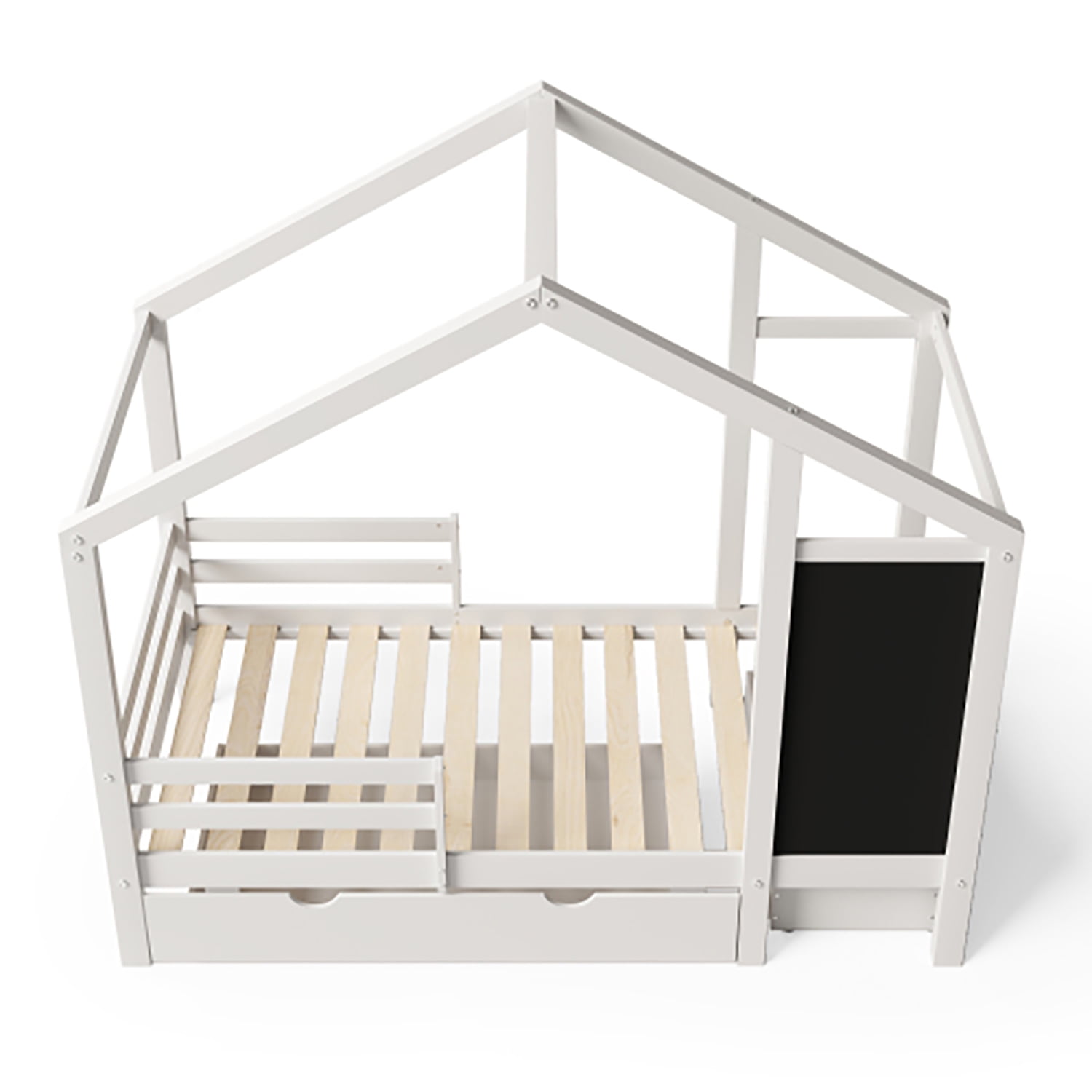 Yardi Yard Twin House Bed with Blackboard and Drawers, Two Shared Beds ...