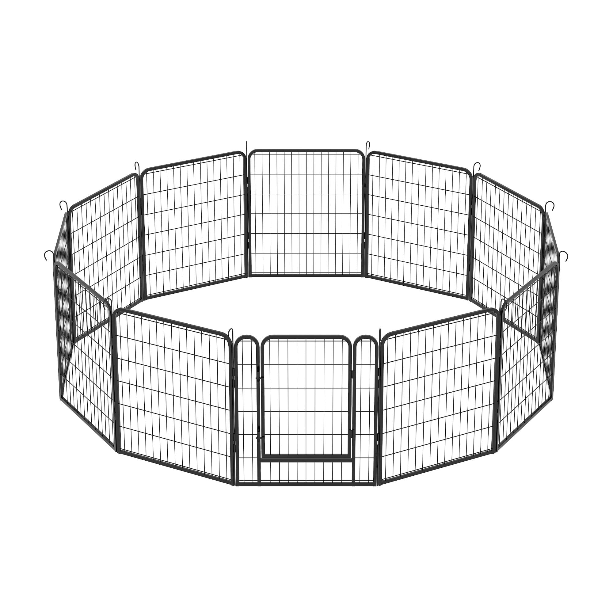 Yardi Yard Versatile Pet Wire Fence Kit, 11 Panels + Door, Iron ...