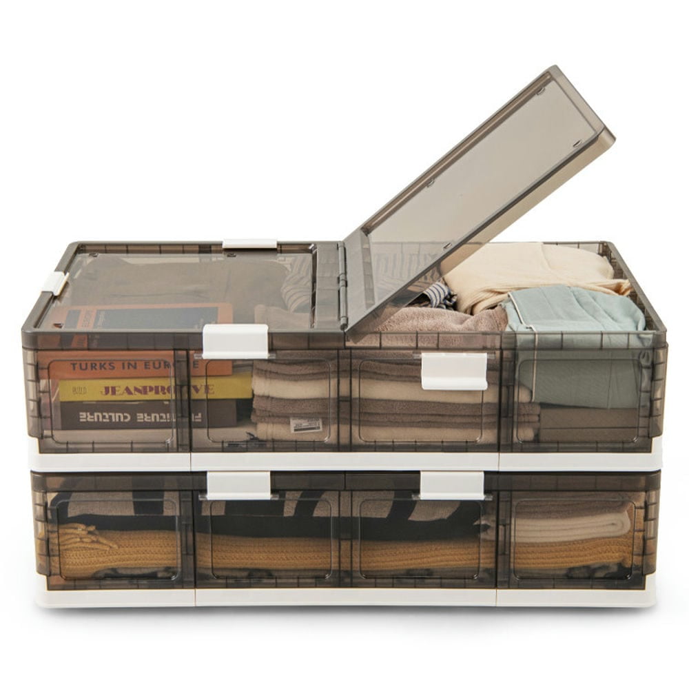 Yardi Yarda 2 Pack Stackable Storage Containers Rolling Plastic Storage ...