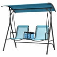 Yardi Yarda 2-Person Porch Swing with Canopy, Outdoor Swing Set with ...