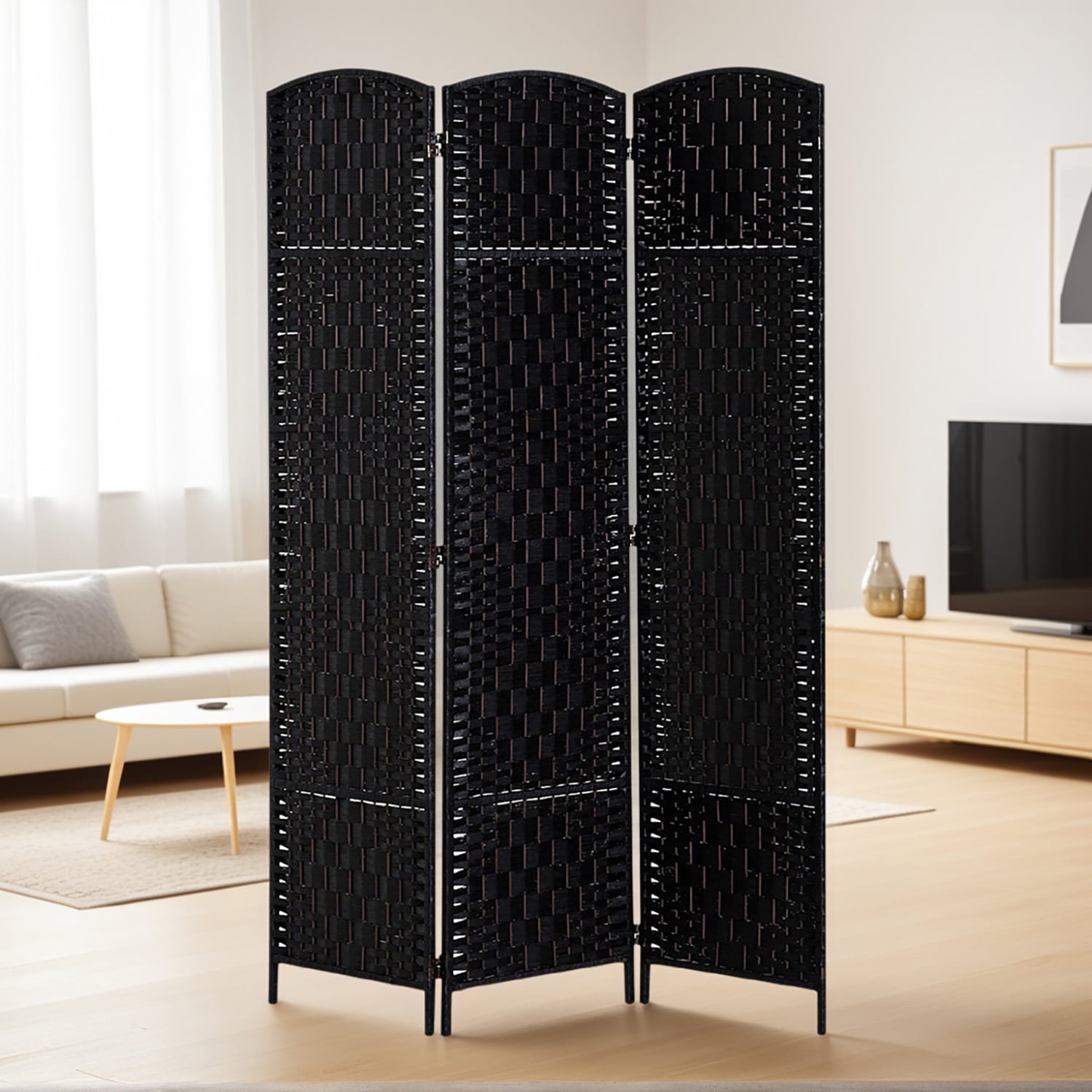 Yardi Yarda 3 Panel Folding Privacy Screen, 6FT Tall Portable Wicker ...