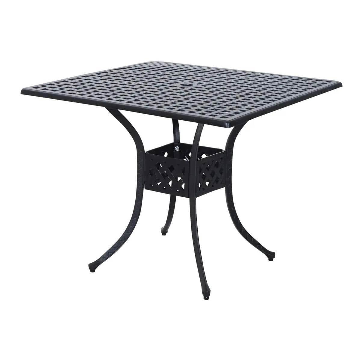 Yardi Yarda 36" Square Patio Dining Table with 2" Dia Umbrella Hole ...