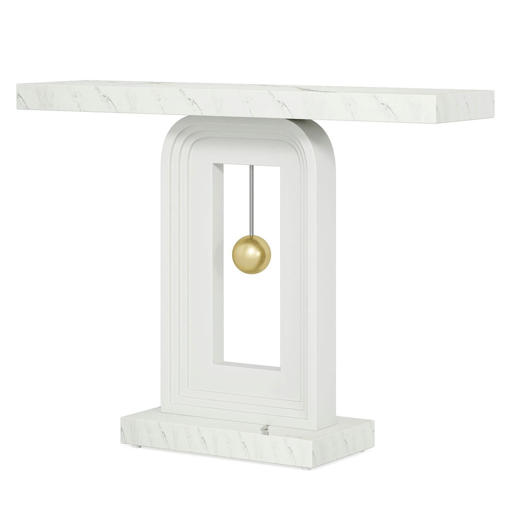 Yardi Yarda 39.4" Console Table, Modern Sofa Entryway Table with Gold ...