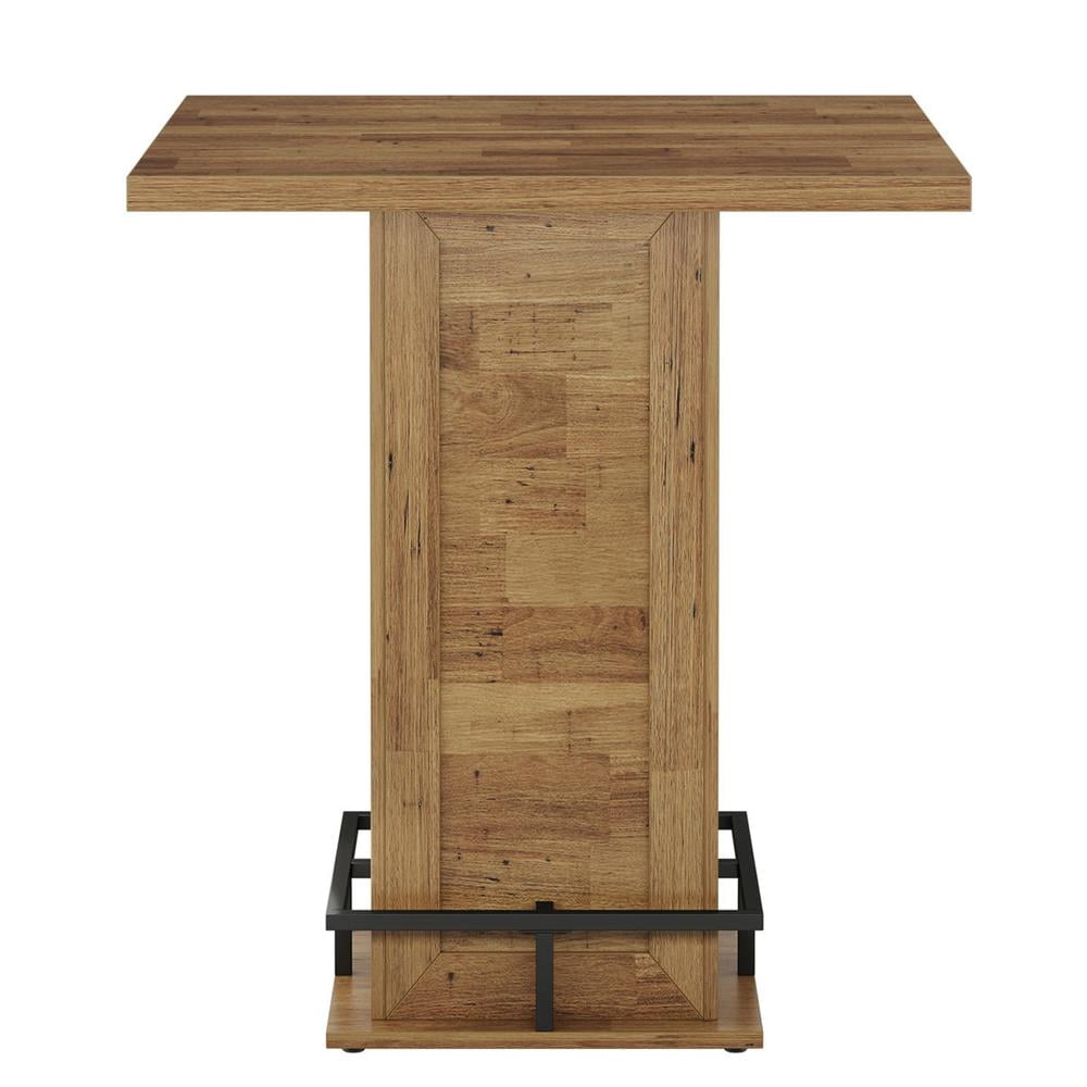 Yardi Yarda 39.4" H Square Bar Table, Industrial Bistro Pub Table with ...