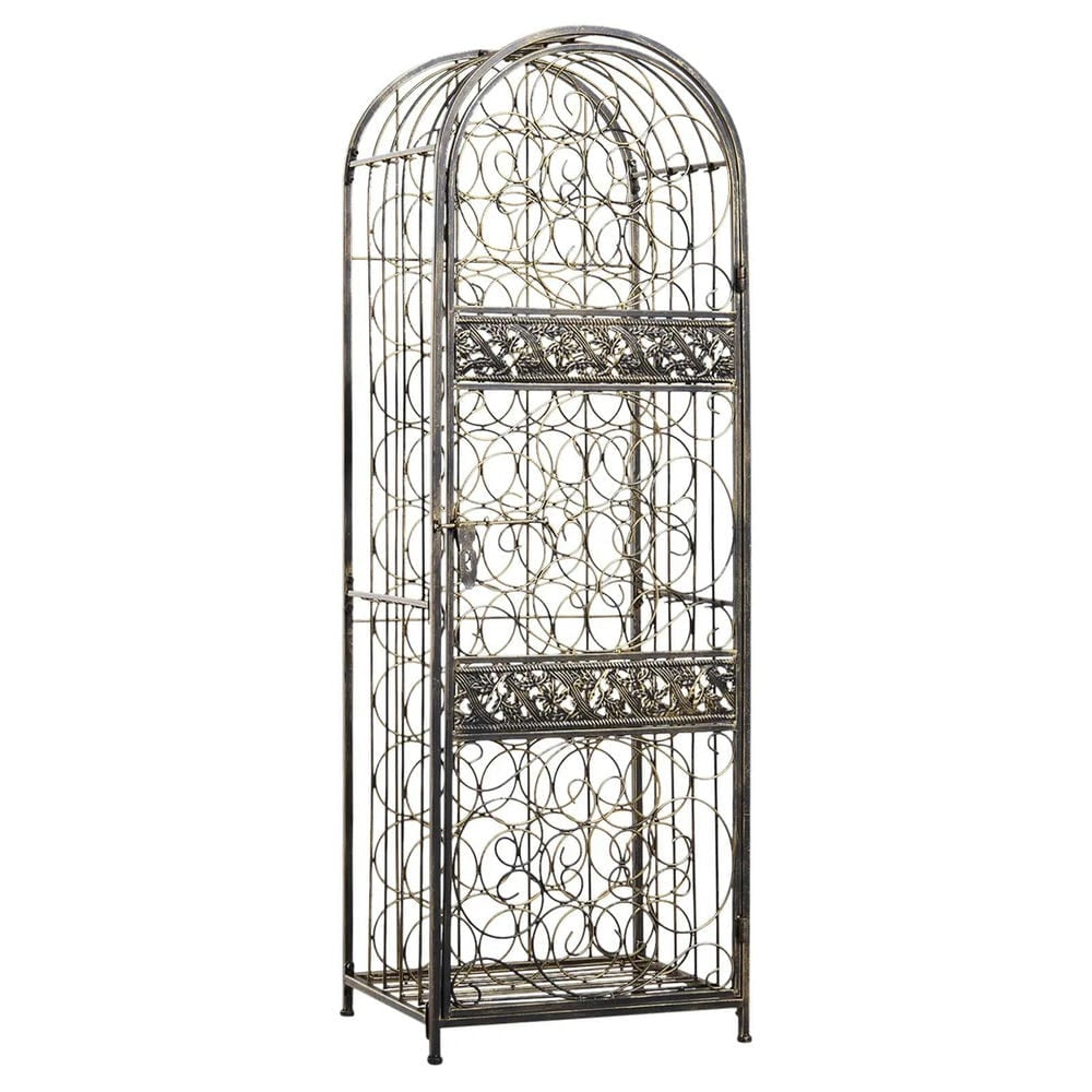 Yardi Yarda 45 Bottle Wrought Iron Wine Rack Jail, Wine Rack with ...