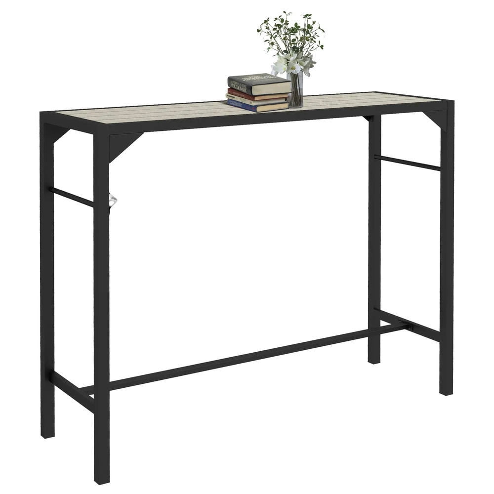Yardi Yarda 47.25" x 15" x 39" Outdoor Bar Table with Plastic Top and ...