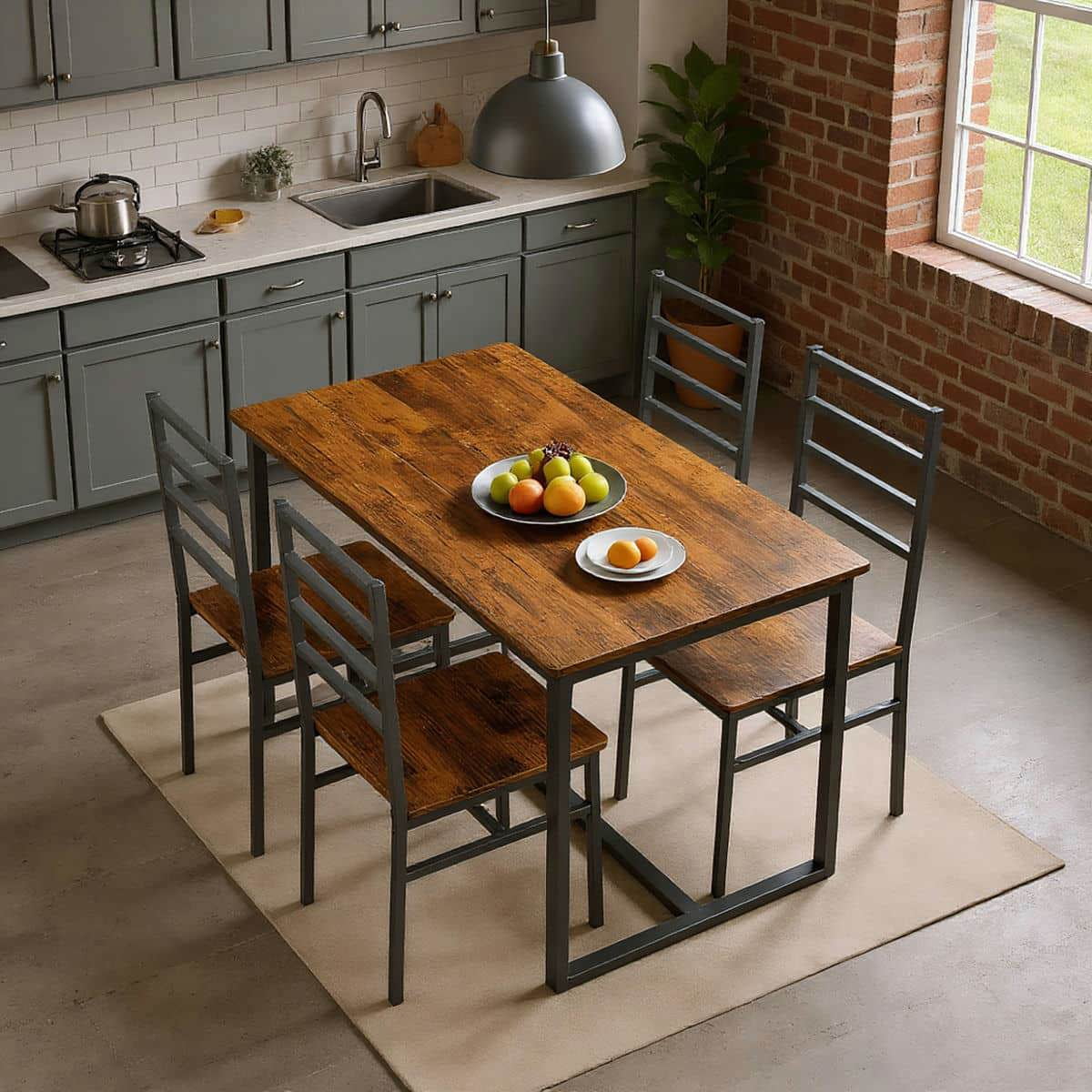 Yardi Yarda 5 Pieces Modern Dinning Table Furniture Set for 4 People ...