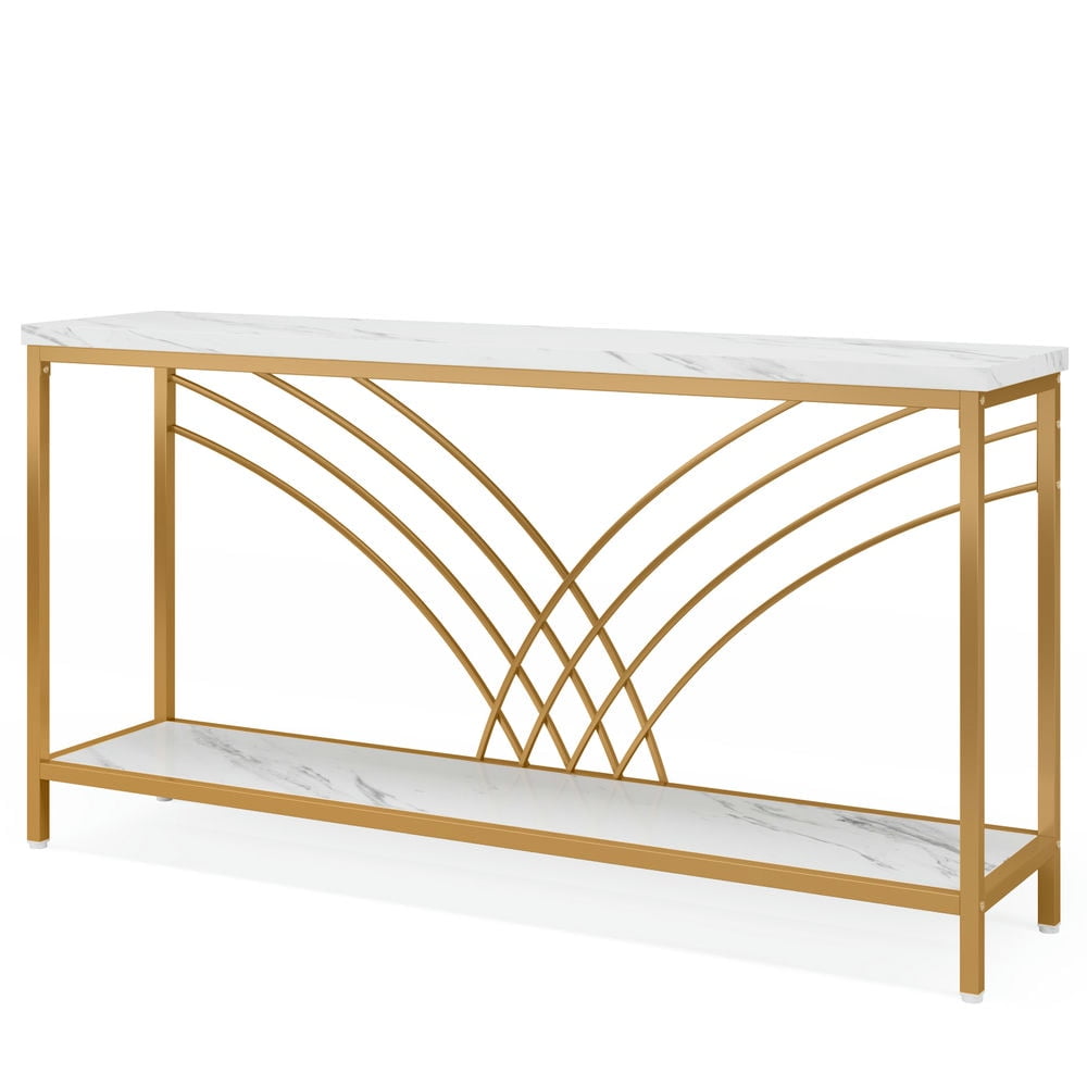 Yardi Yarda 70.9" Console Table, Faux Marble Entryway Table with 2 Tier ...