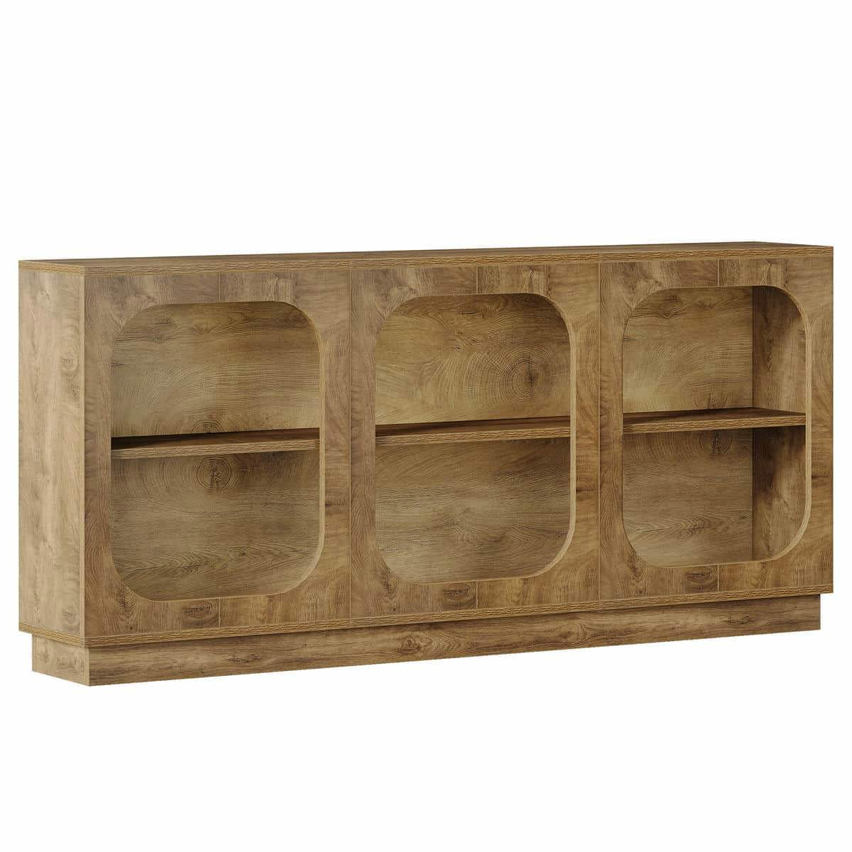 Yardi Yarda Bohemian-Style Wood Sideboard, Multi-Compartment Storage ...