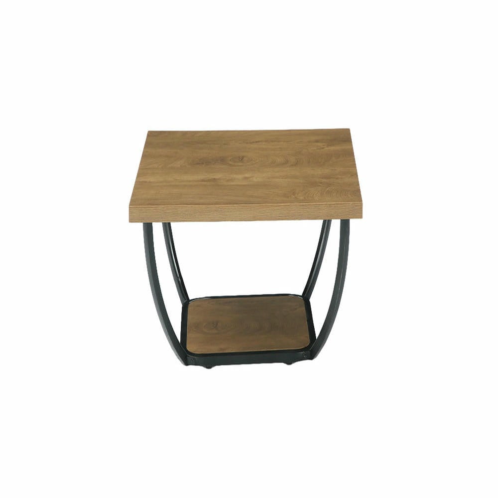 Yardi Yarda Coffee Table with 31.5" Storage Shelves, 2-Tier Accent ...