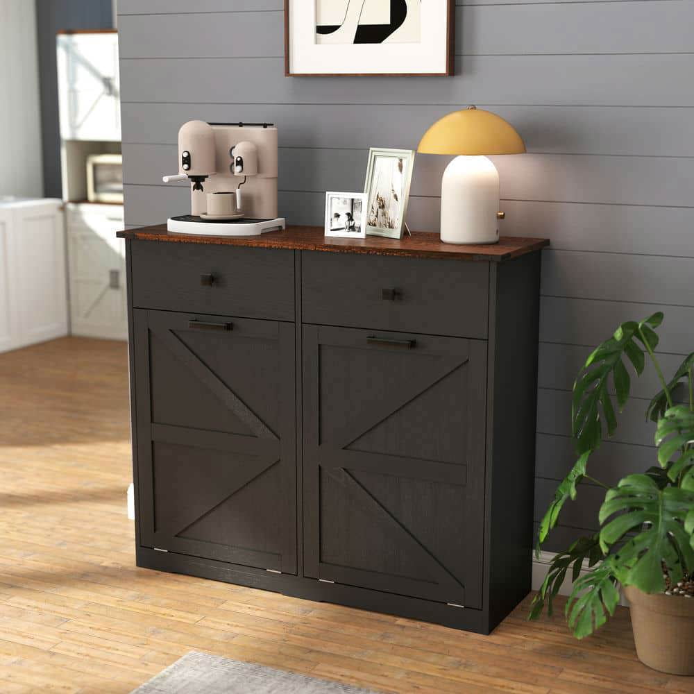 Yardi Yarda Farmhouse Double Tilt Out Trash Cabinet for 20 Gallon Trash ...