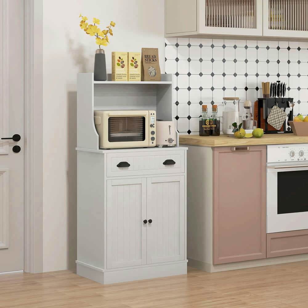 Yardi Yarda Kitchen Microwave Cabinet with 2 Drawers and Adjustable ...