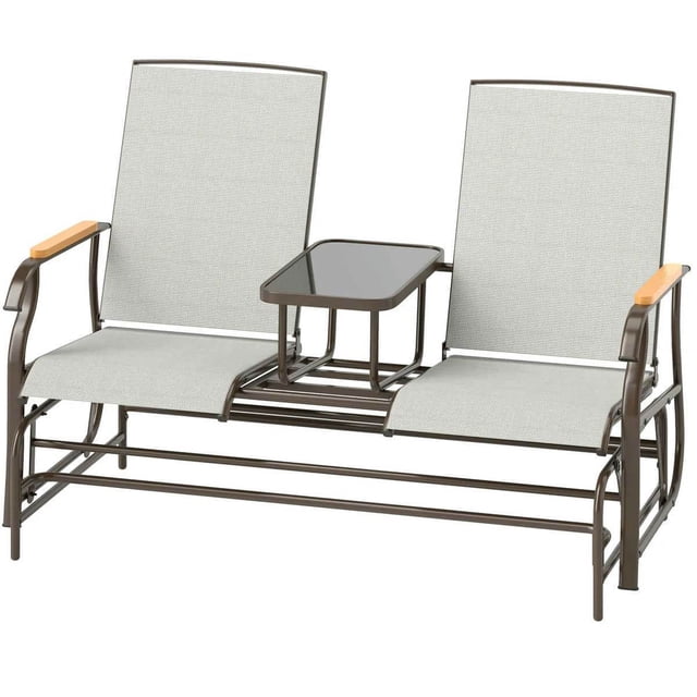 Yardi Yarda Outdoor 2-Person Glider Bench with Steel Frame, Glider ...