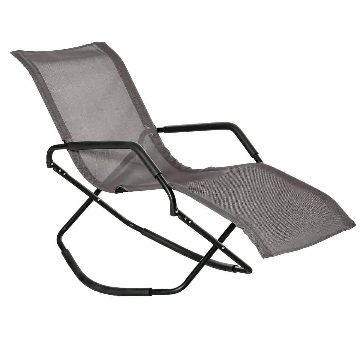 Yardi Yarda Outdoor Folding Rocking Chair, Foldable Chaise Lounge Pool ...