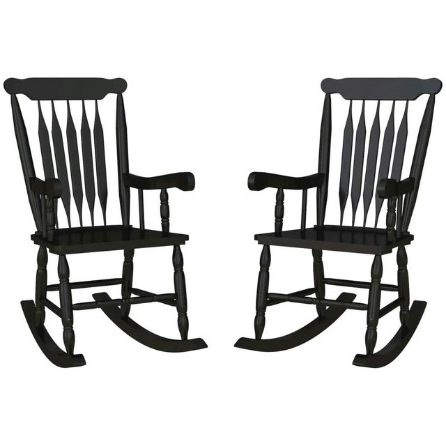 Yardi Yarda Porch Rocker Chairs Set of 2, 350 lbs. Wooden Rocking ...