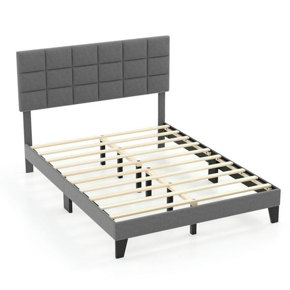 Yardi Yarda Queen Size Modern Linen Bed Frame with Adjustable Headboard ...