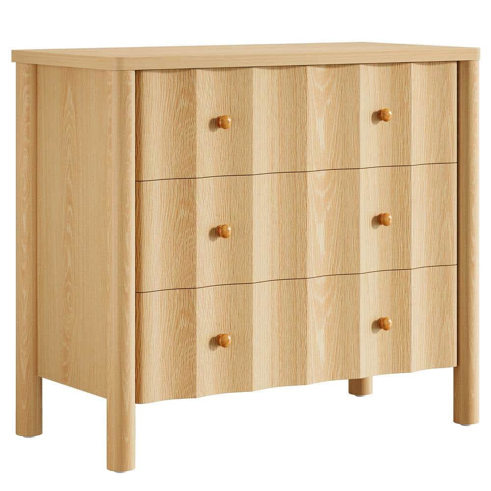 Yardi Yarda Rectangular Minimalist Nightstand with Solid Wood Desktop ...