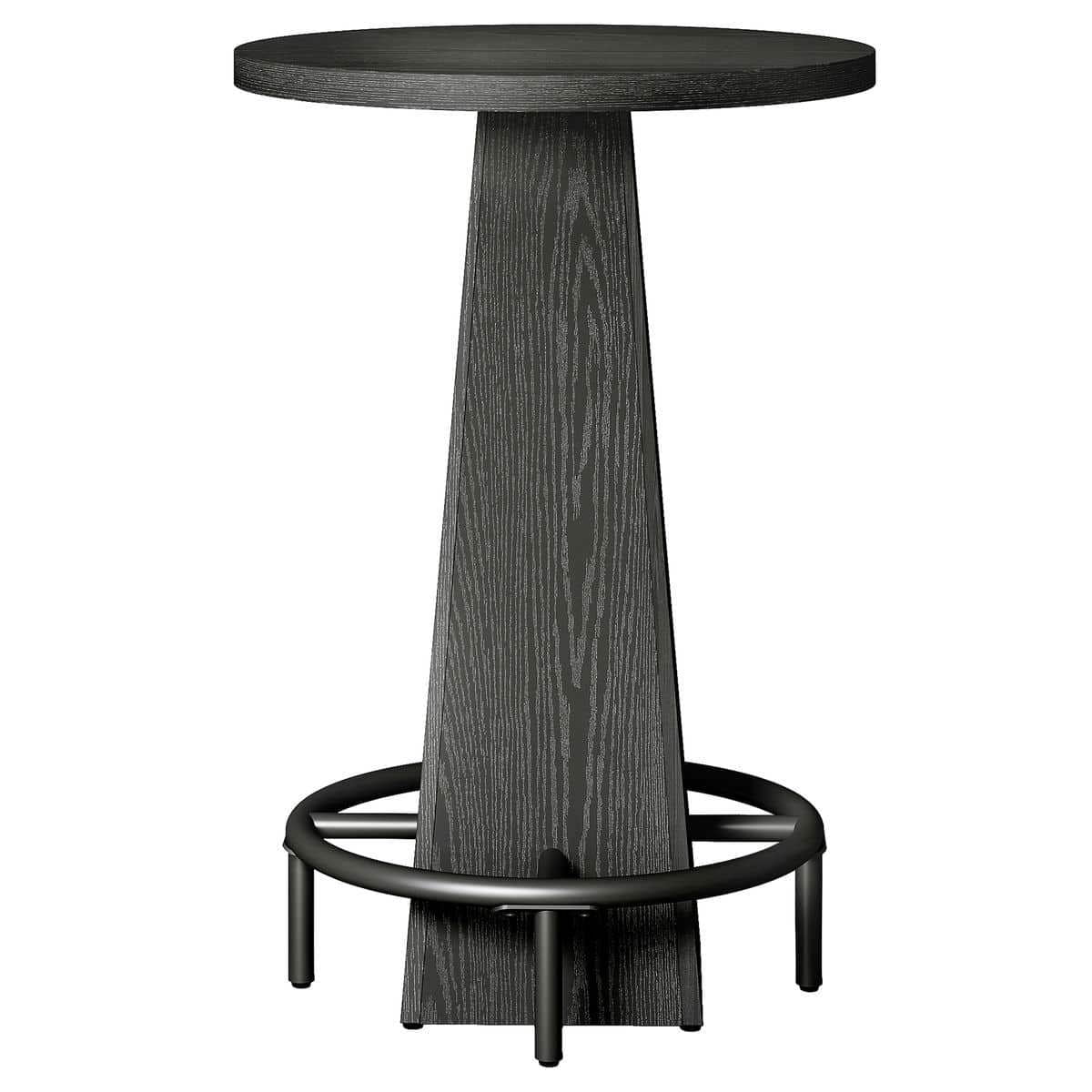 Yardi Yarda Round Bar Table with Metal Footrest, Modern Industrial ...