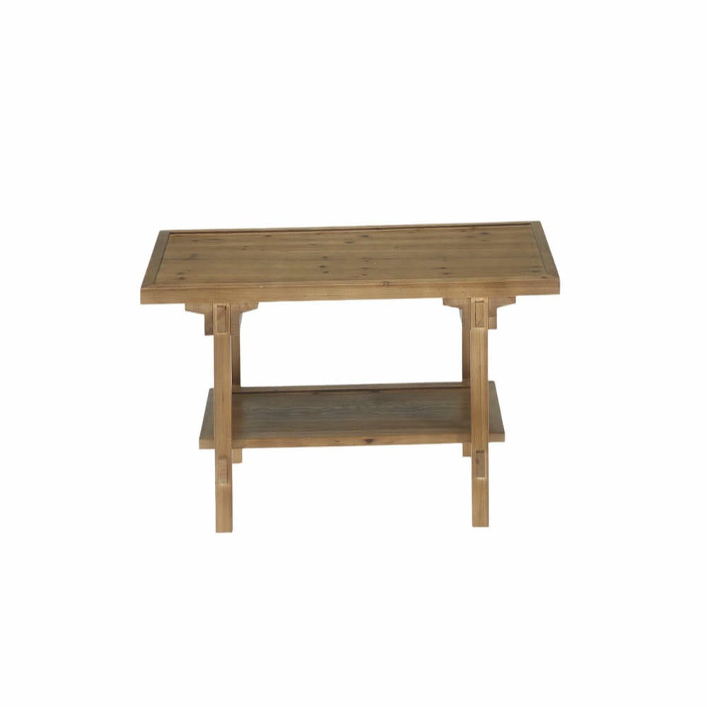 Yardi Yarda Solid Wood Coffee Table, 47" Rectangle Center Table with 2 ...
