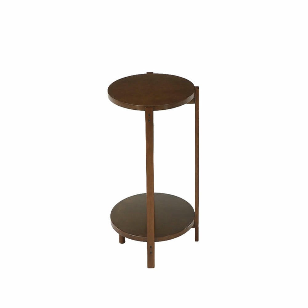 Yardi Yarda Solid Wood Side Table for Living Room, Small Round End ...